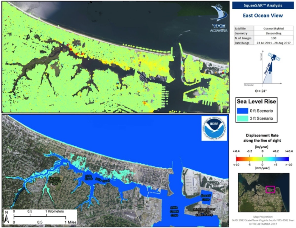 Hampton Roads - coastal subsidence InSAR mapping - TRE ALTAMIRA